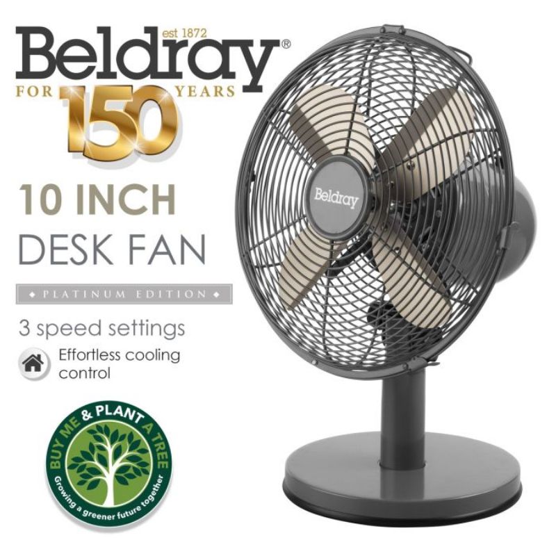 Topline Doyles.Beldray 10" Platinum Desk Fan
