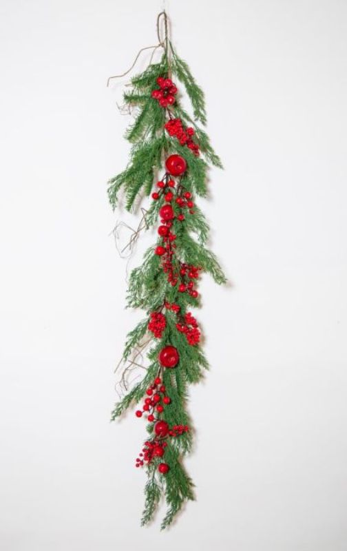 Topline Doyles.60" Red Berry Garland